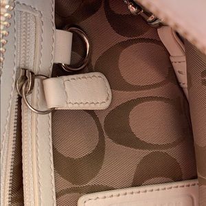Coach | Bags | Coach Neutral White Leather Duffel Shoulder Bag | Poshmark